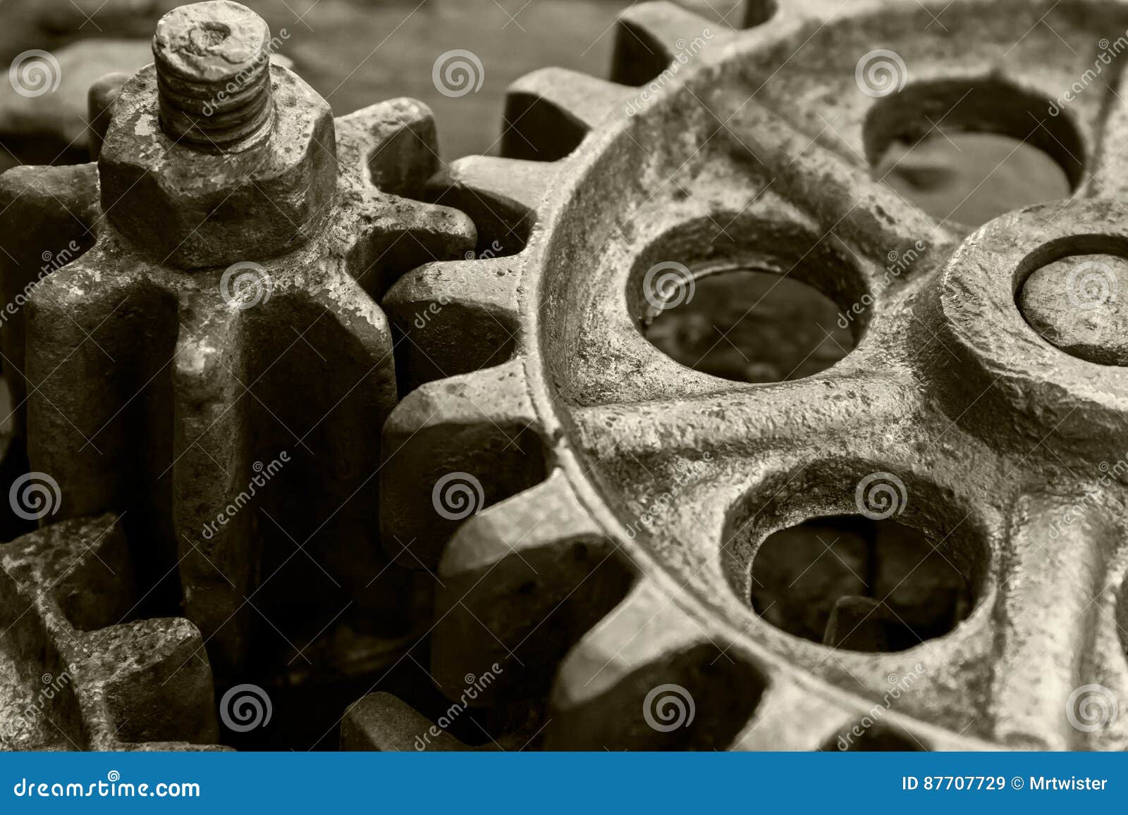 Rusty Metallic Gears and Cogwheels of Old Industrial Machine Stock ...