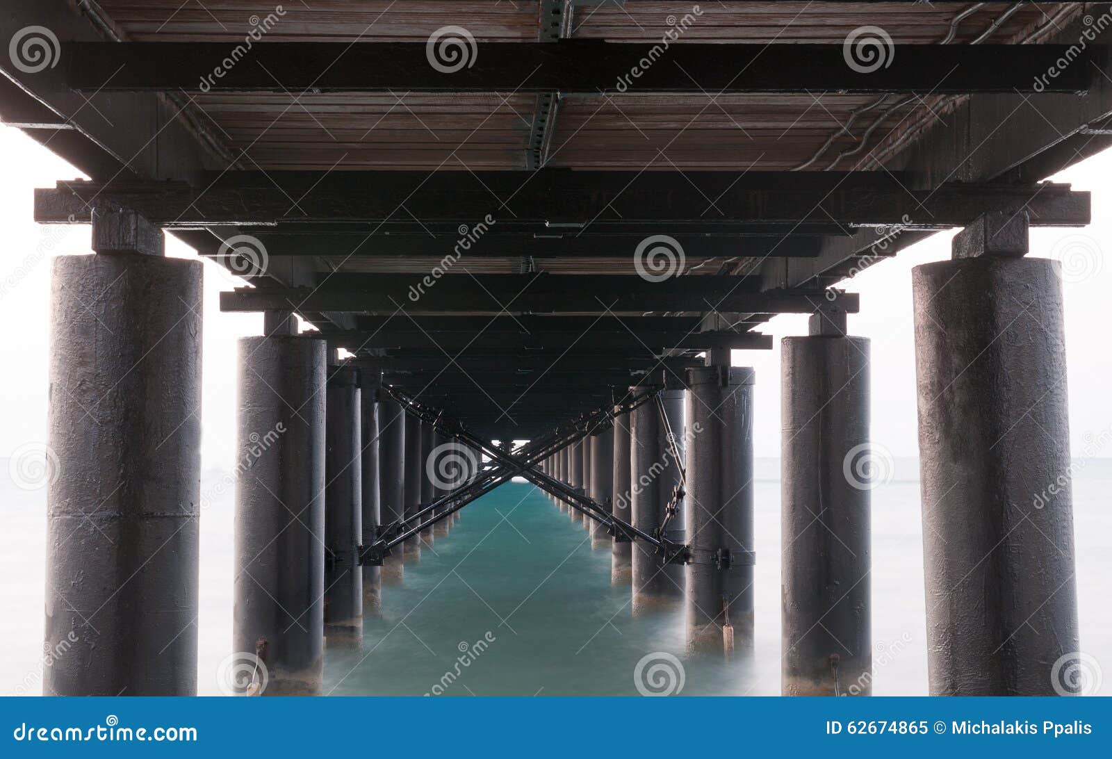 Rusty Metallic Pier from Sea Level Stock Image - Image of pier ...