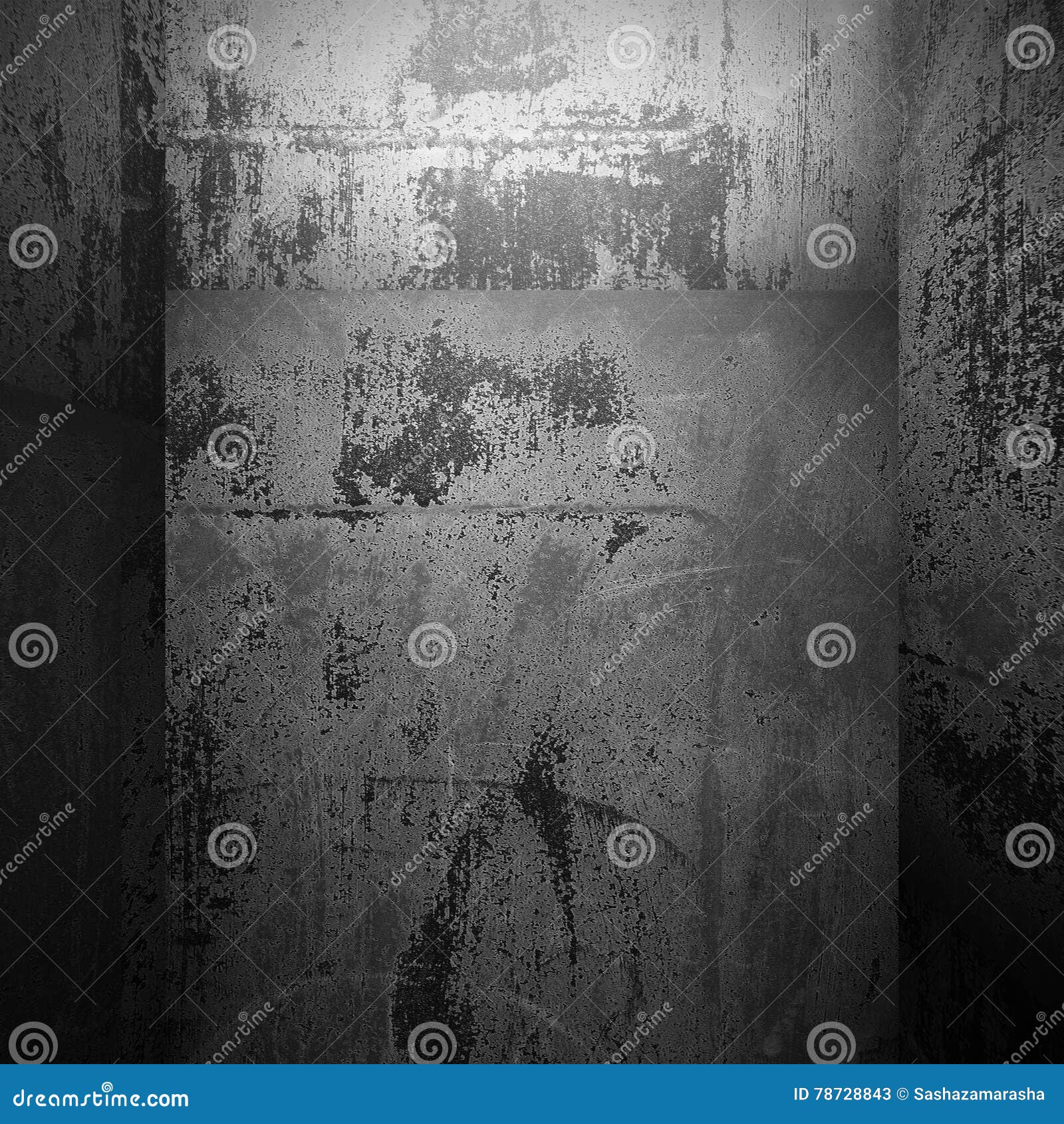 Rusty Metallic Walls Empty Room. Industrial Grunge Background Stock ...