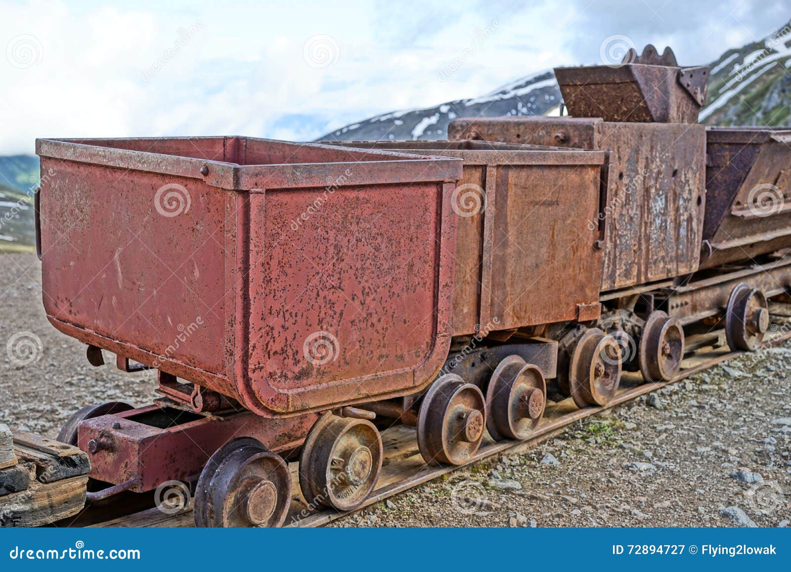 Rusty mining cart stock image. Image of bucket, metal - 72894727