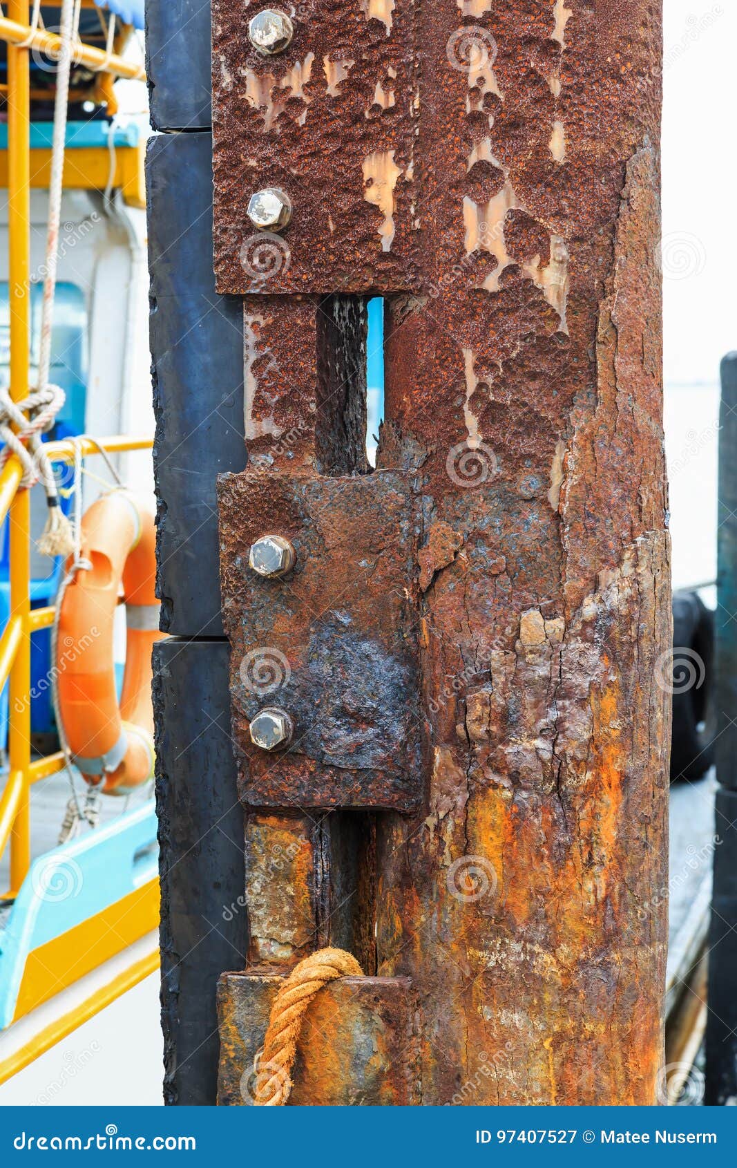 Rusty mooring post stock image. Image of pier, bolt, ship - 97407527