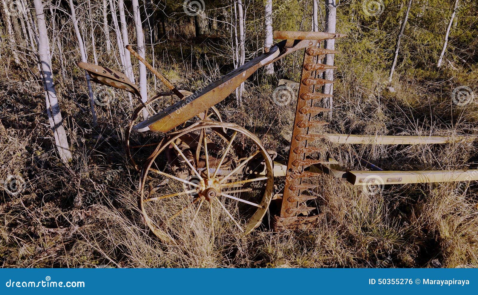 Rusty mower, old. stock photo. Image of time, fashioned - 50355276