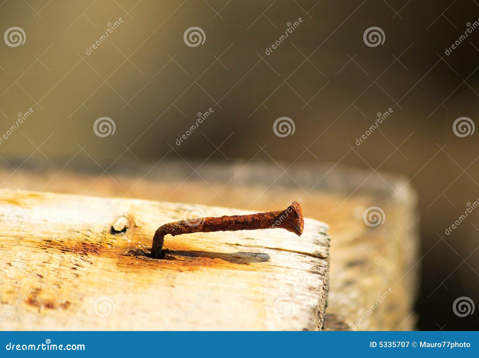 Rusty nail stock image. Image of corroded, wooden, rust - 5335707