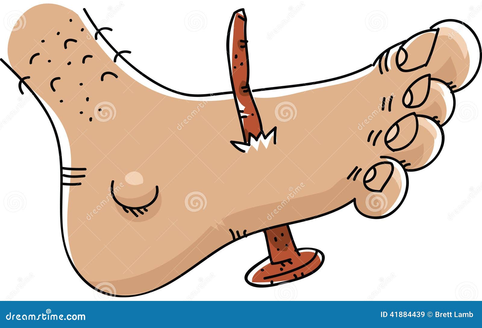 Rusty Nail dans le pied illustration stock. Illustration du douleur ...