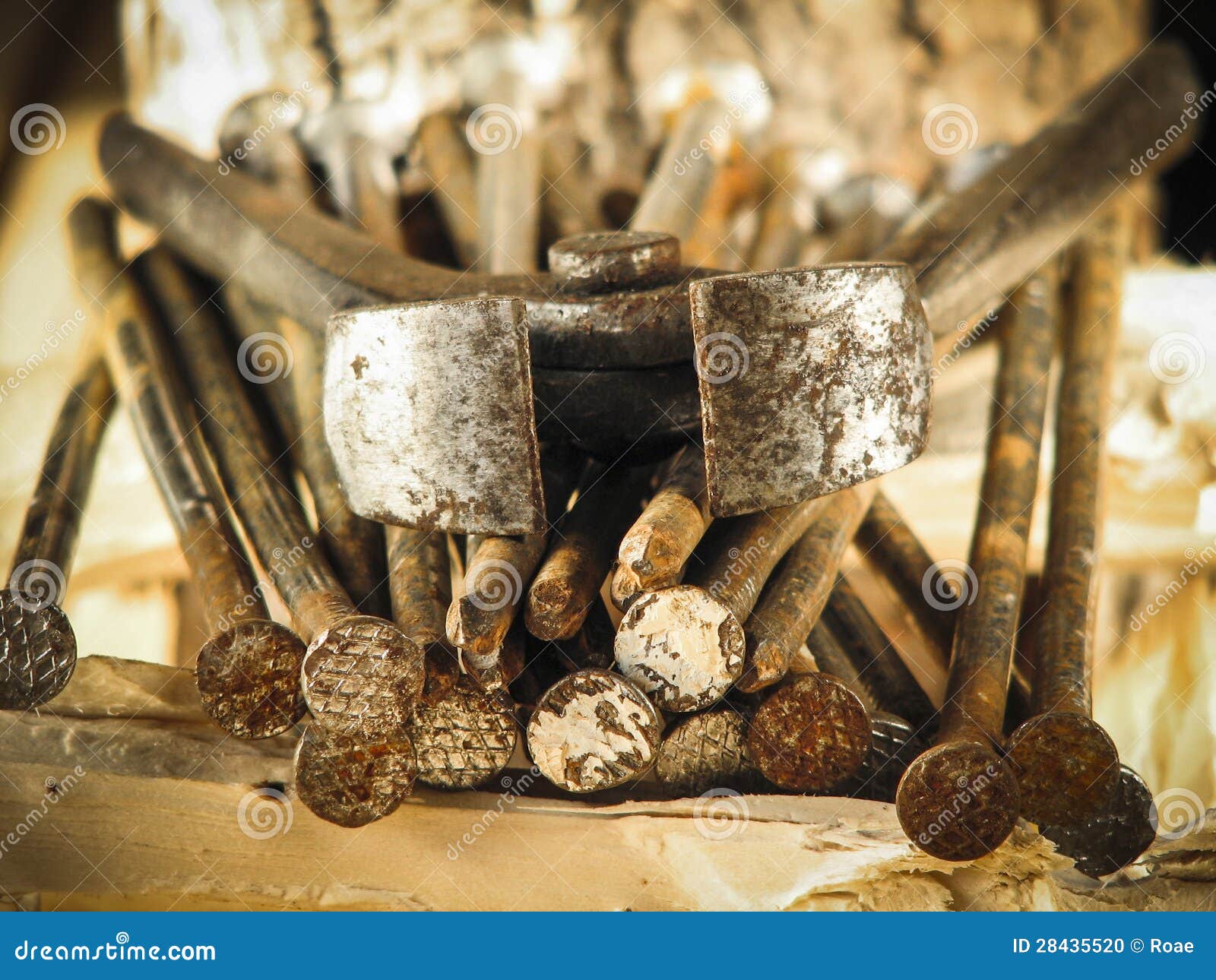 Rusty nails stock photo. Image of abstract, damaged, closed - 28435520