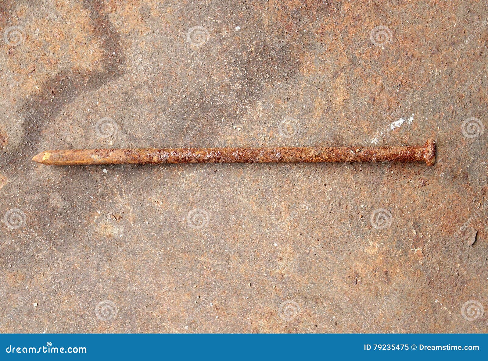 Rusty Nails on Wood Background. Stock Image - Image of closeup ...