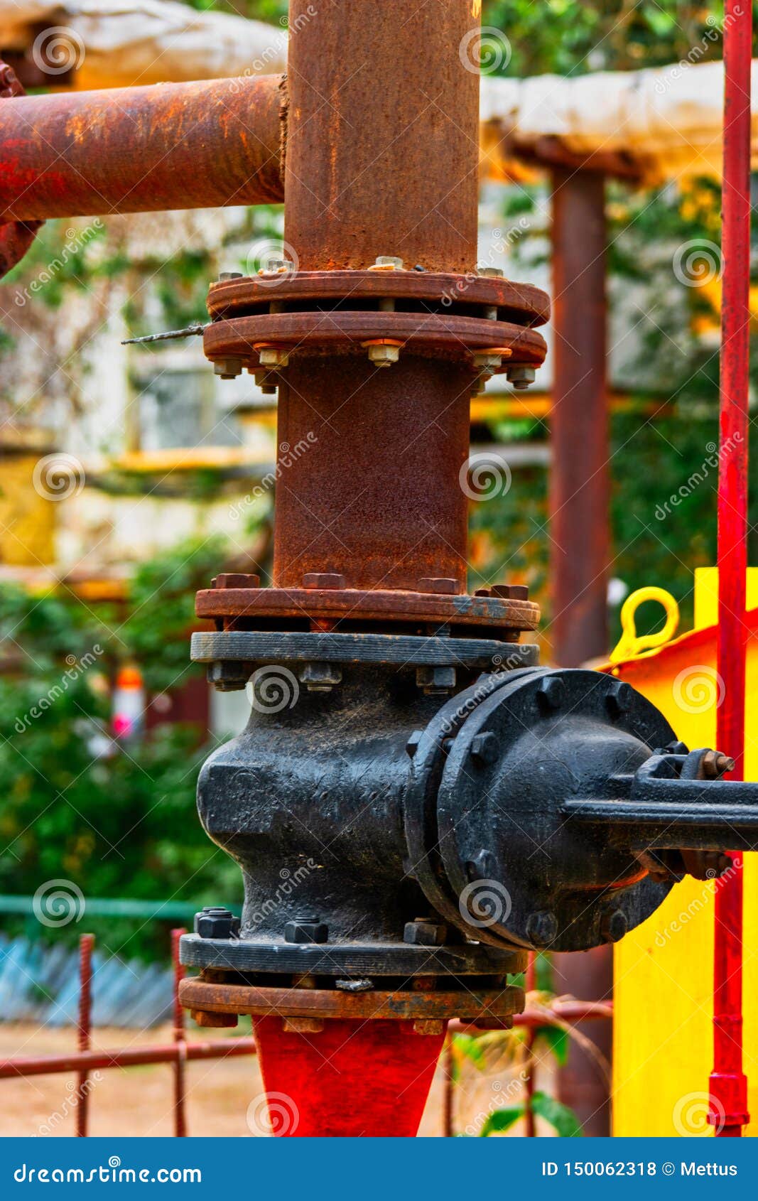 Rusty Natural Gas Pipeline with Bolts and Nuts Stock Photo - Image of ...