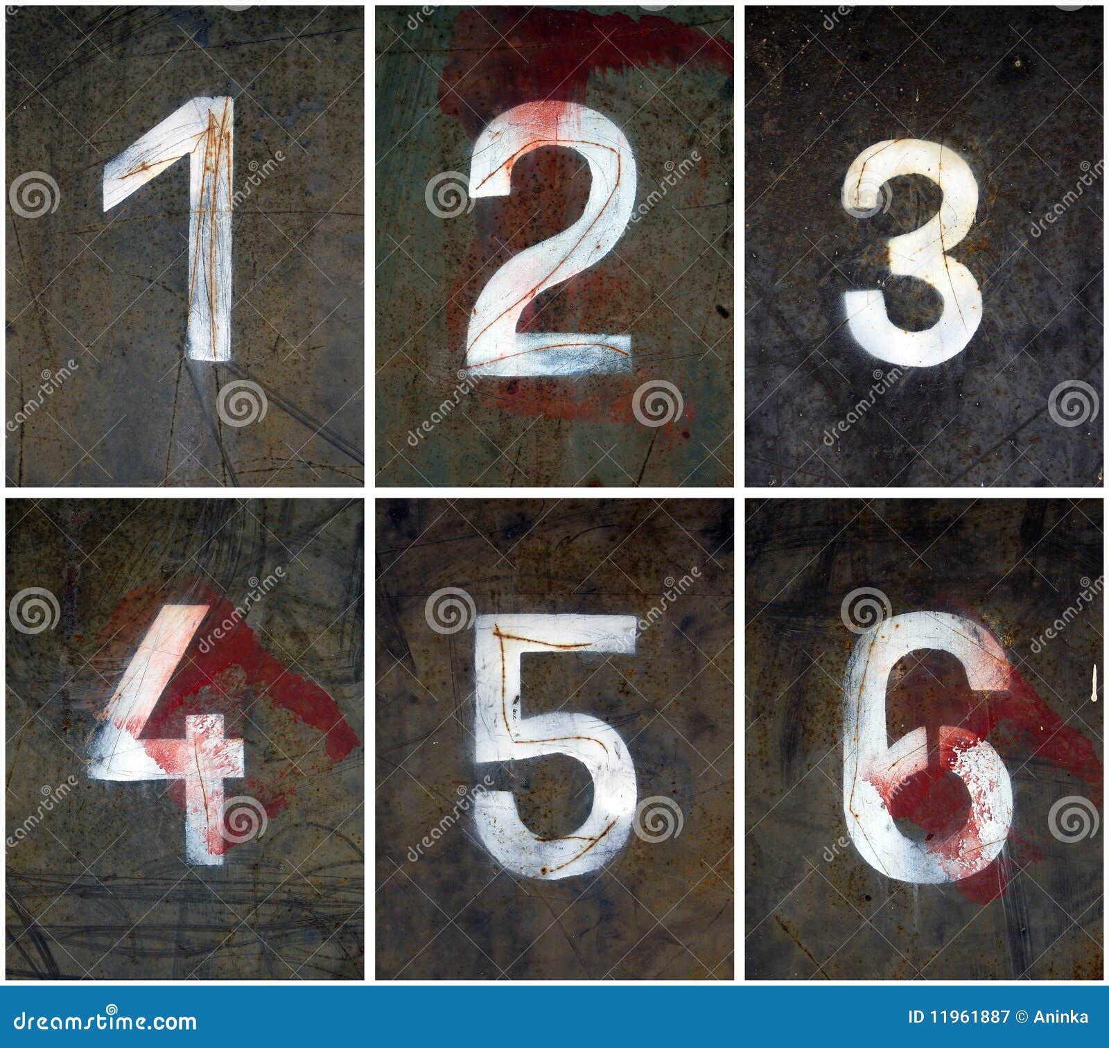 Rusty Numbers 1-6 stock image. Image of blood, industrial - 11961887