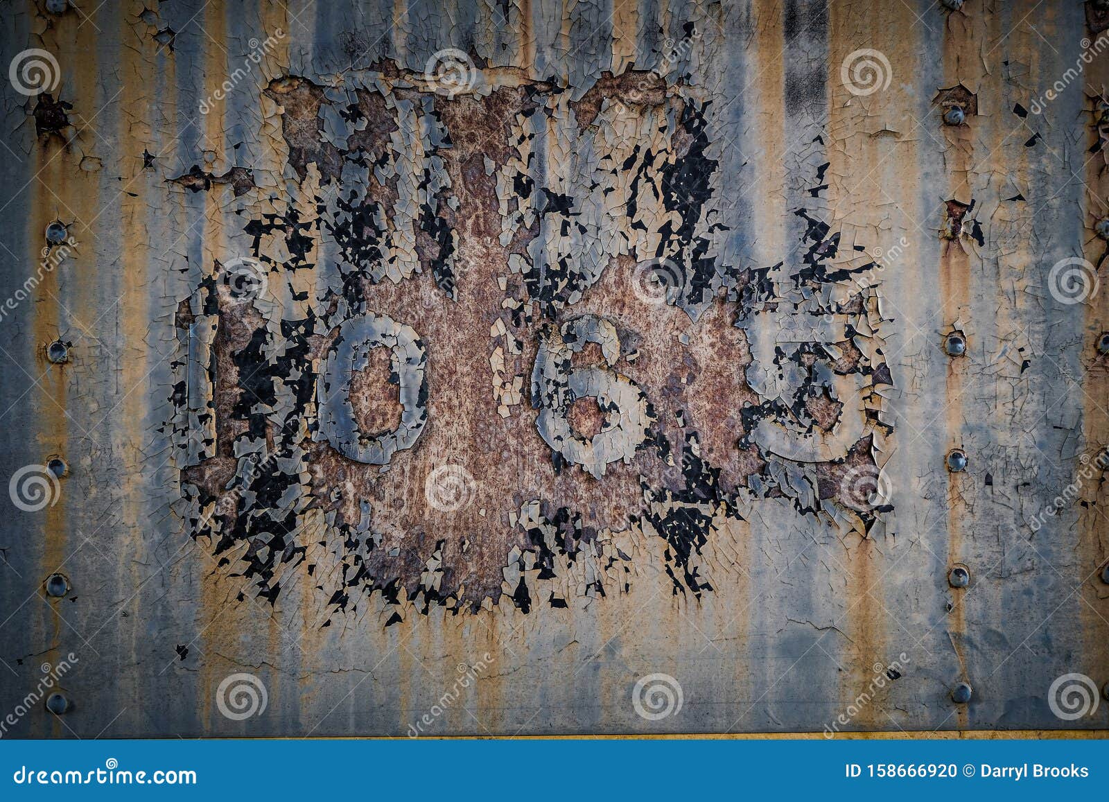 Rusty Numbers Peeling stock photo. Image of paint, grungy - 158666920