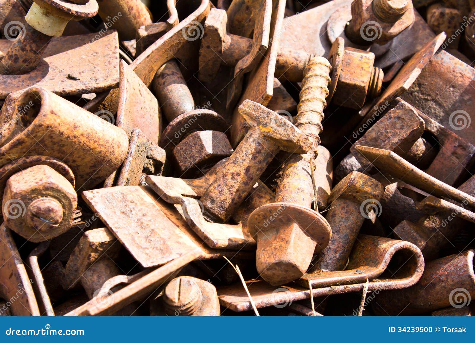 Rusty nut and bolt stock photo. Image of corroded, brown - 34239500