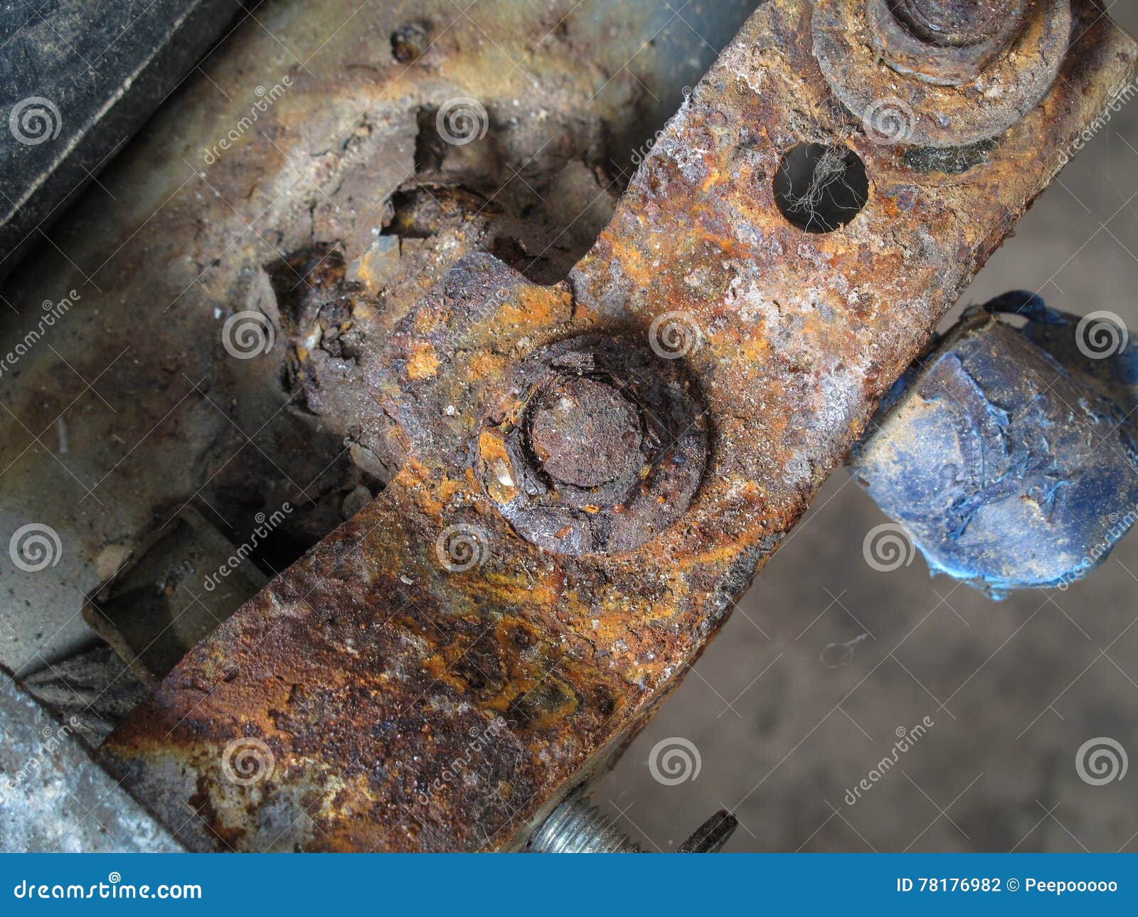 Rusty nut and bolt stock photo. Image of rusted, corrosion - 78176982