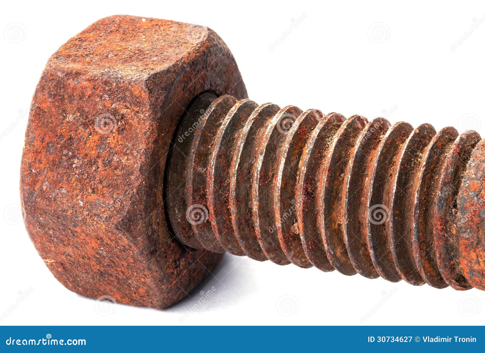 Rusty Nut and Bolt on White Stock Image - Image of rust, material: 30734627