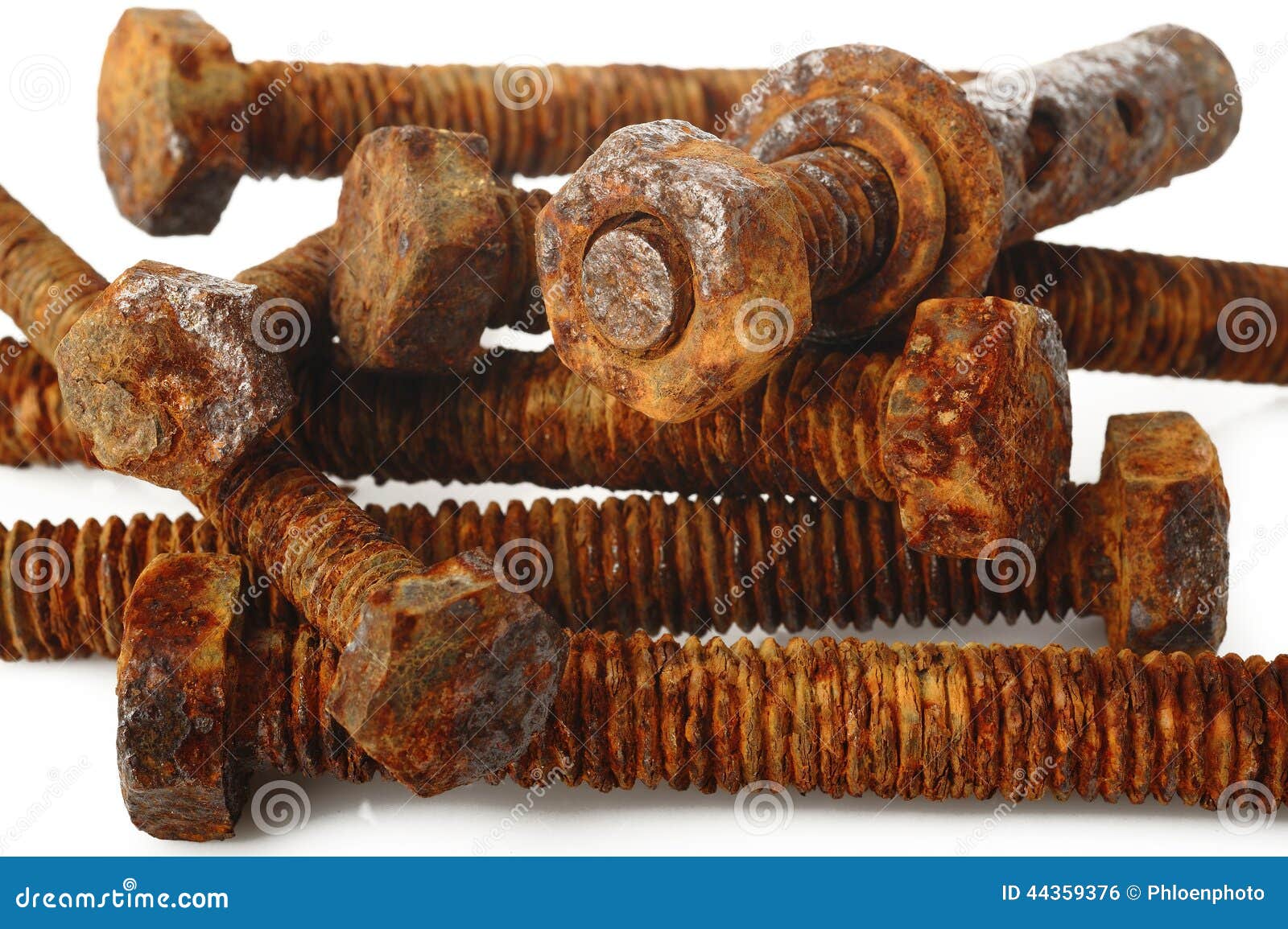 Rusty nut and bolt stock photo. Image of background, rust - 44359376