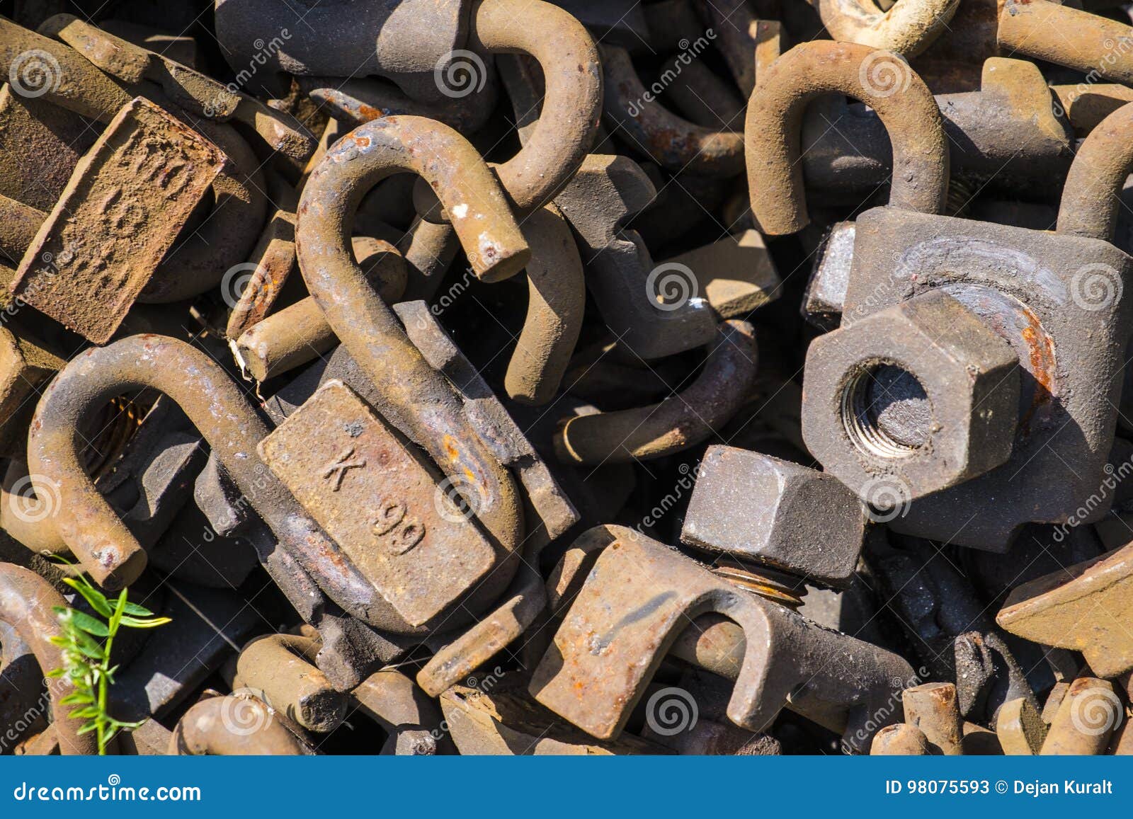Rusty nuts and bolts stock image. Image of metal, transport - 98075593