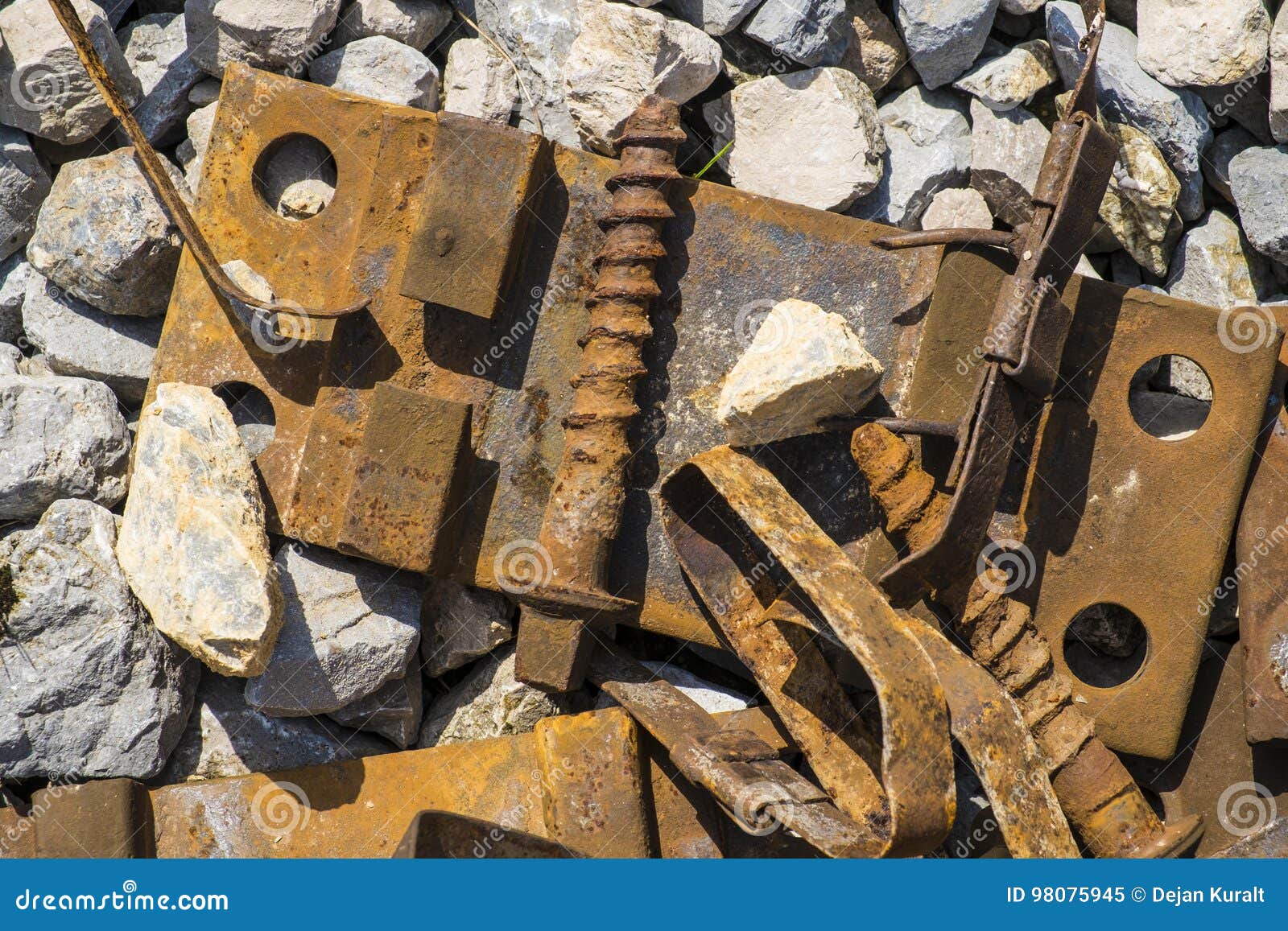 Rusty nuts and bolts stock image. Image of detail, iron - 98075945