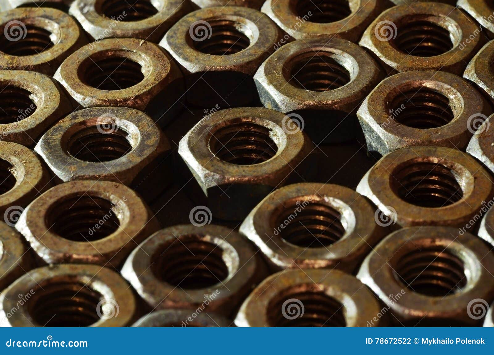 Rusty nuts stock photo. Image of closeup, metal, regular - 78672522