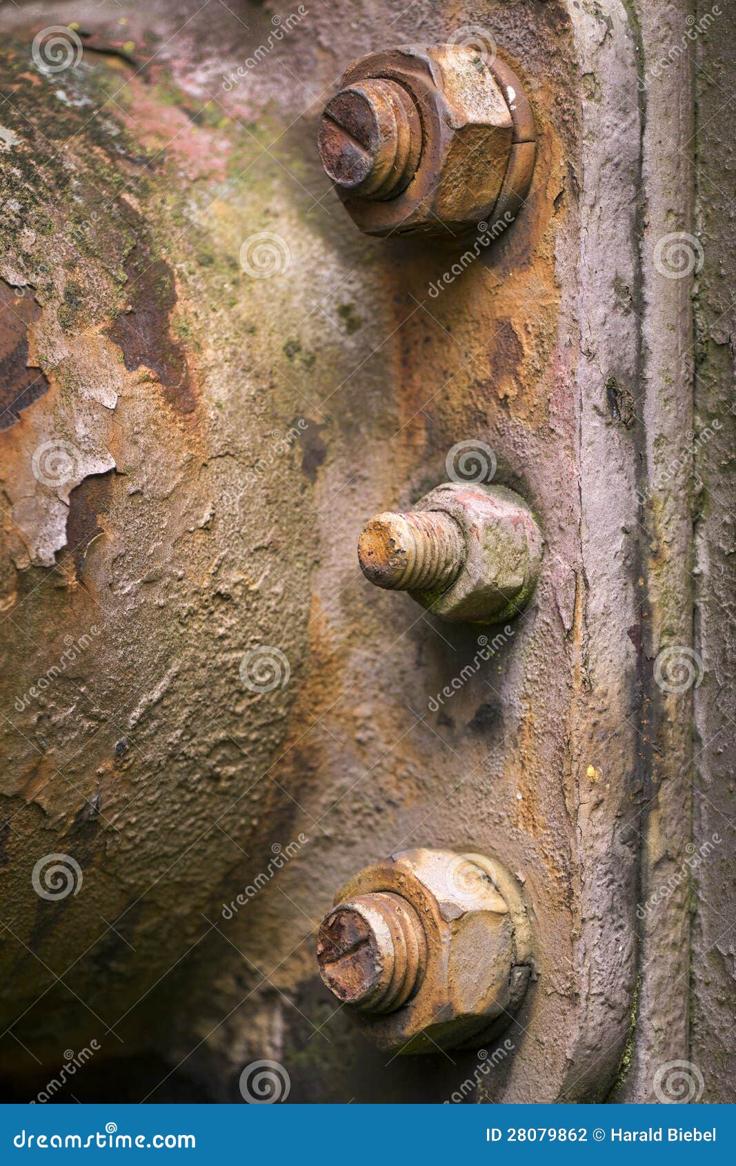 Rusty Nuts on Steel Plate, Closeup Stock Photo - Image of large, metal ...