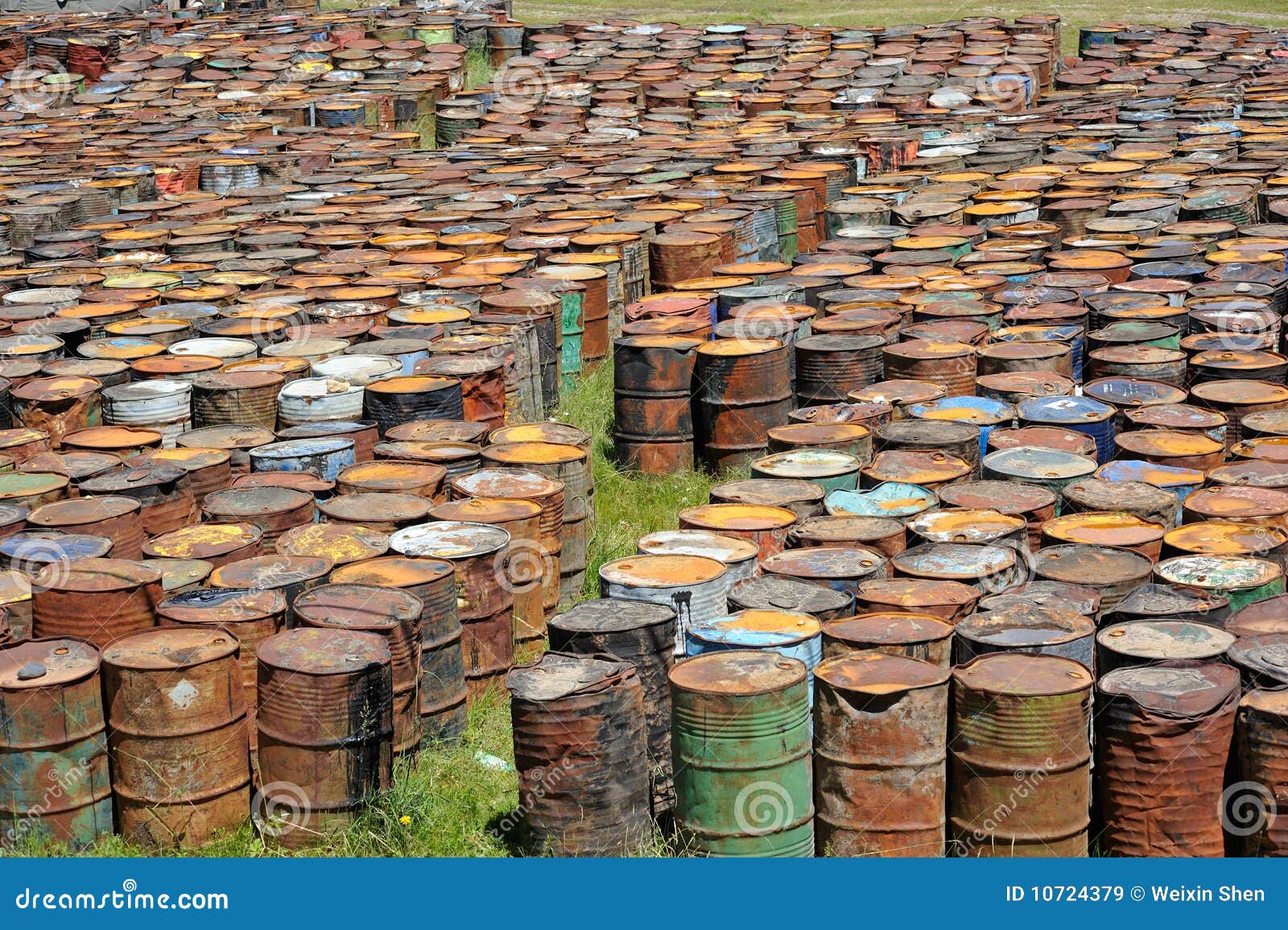 Rusty Oil barrels stock image. Image of waste, petro - 10724379