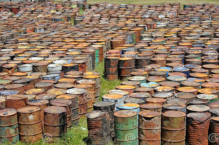Rusty Oil barrels stock image. Image of waste, petro - 10724379