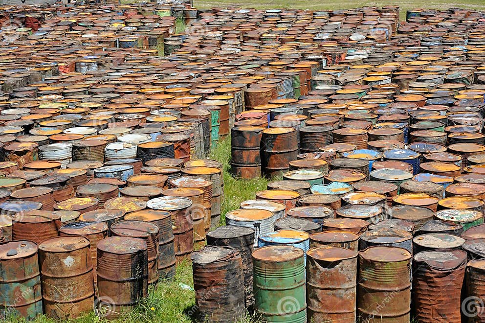 Rusty Oil barrels stock image. Image of waste, petro - 10724379