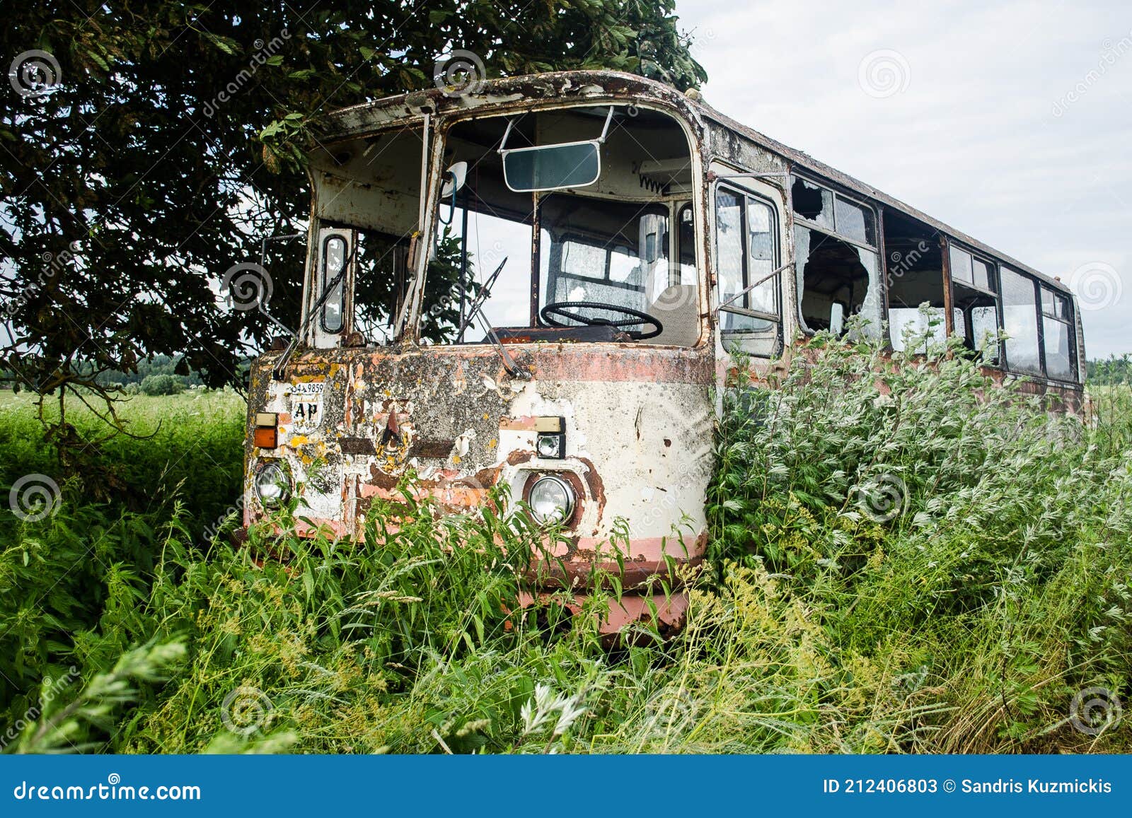 Rusty, Old Abandoned Bus Wreck Stock Image - Image of truck, scrap ...