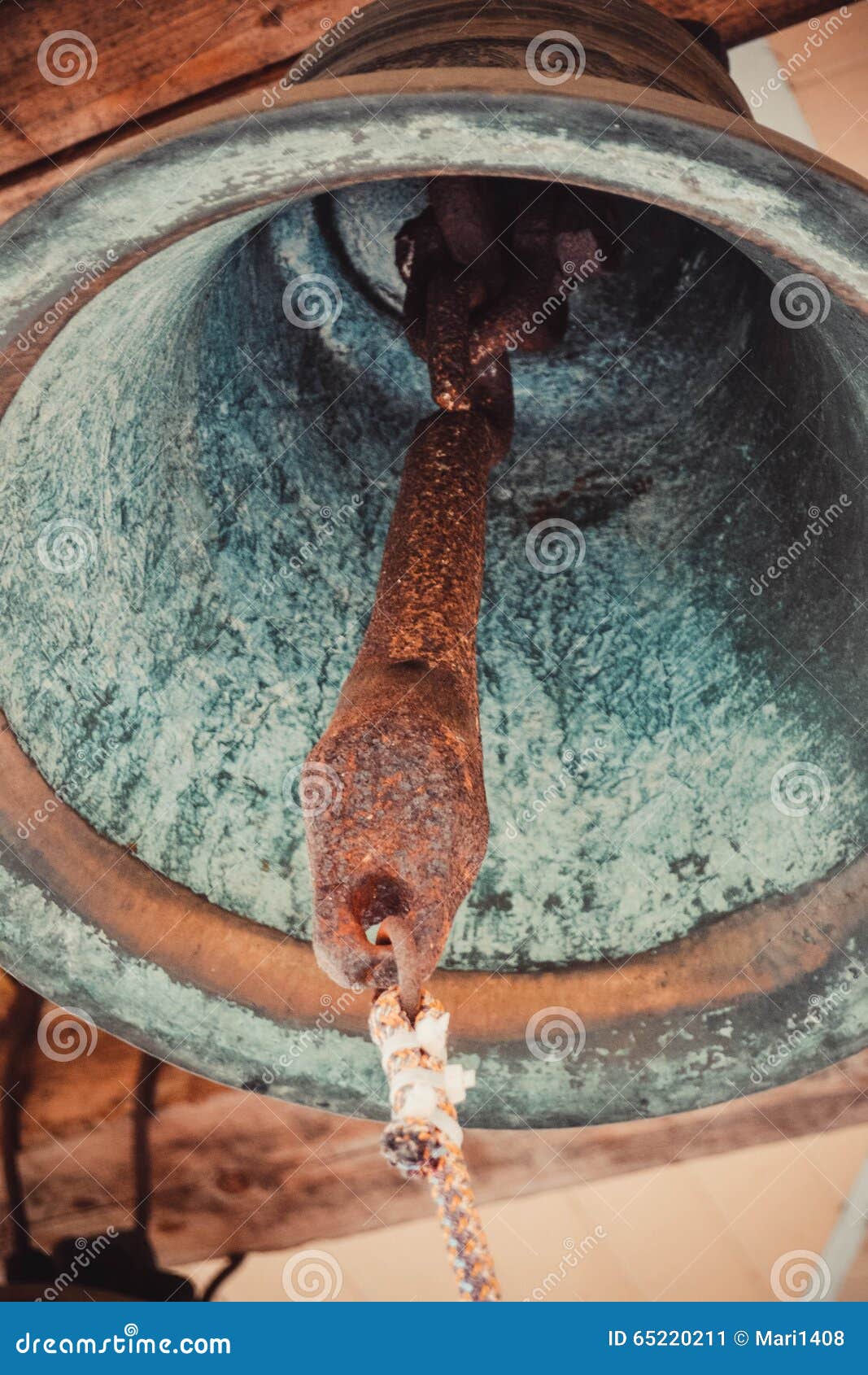 Rusty old bell bottom view stock image. Image of bell - 65220211