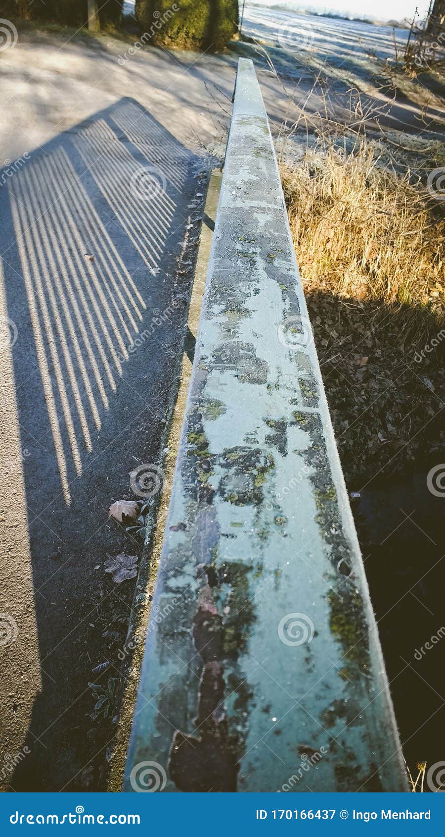 Rusty old bridge gutter stock image. Image of nature - 170166437
