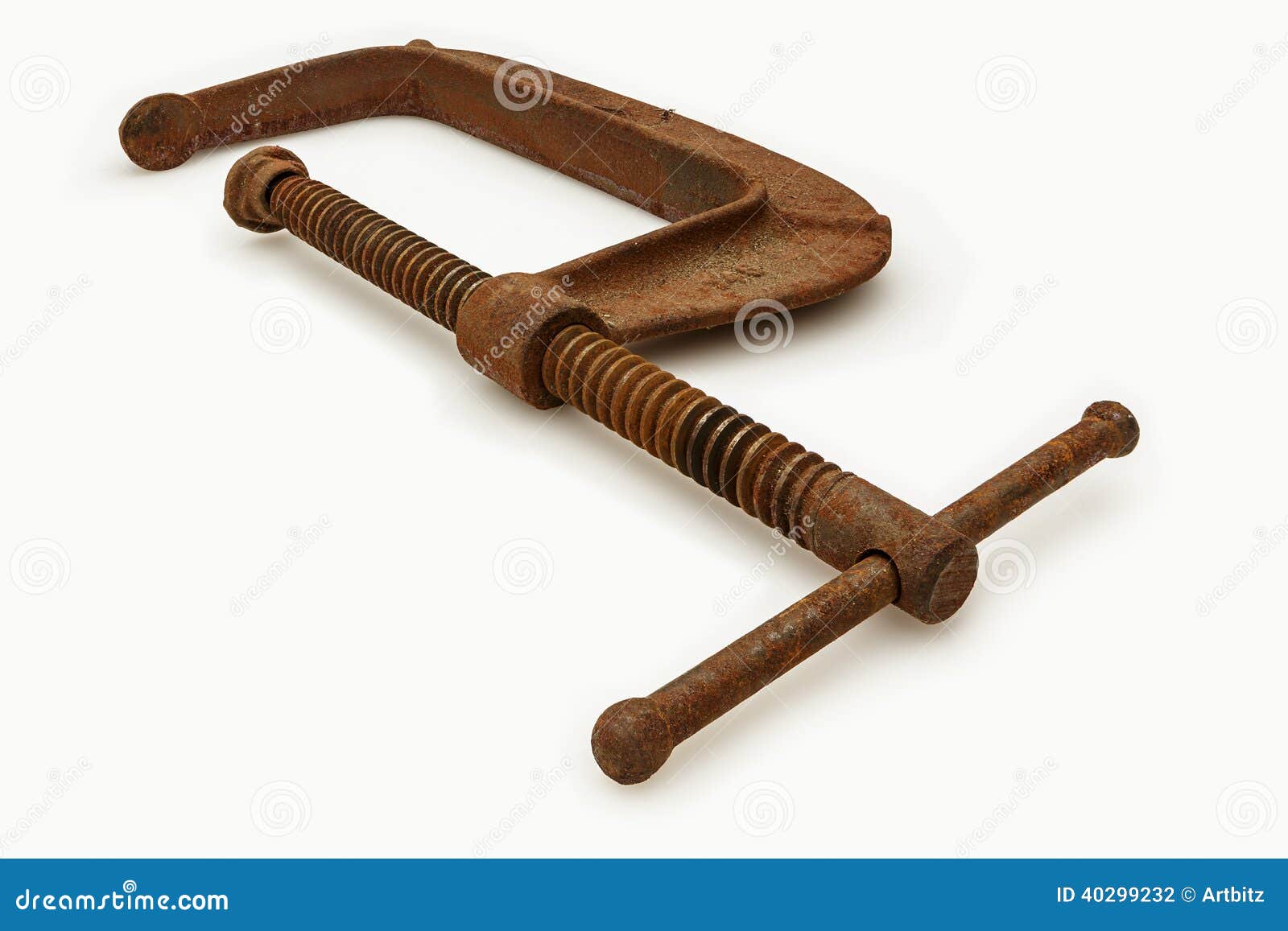 Rusty Old C-Clamp Isolated on White Stock Photo - Image of hardware ...