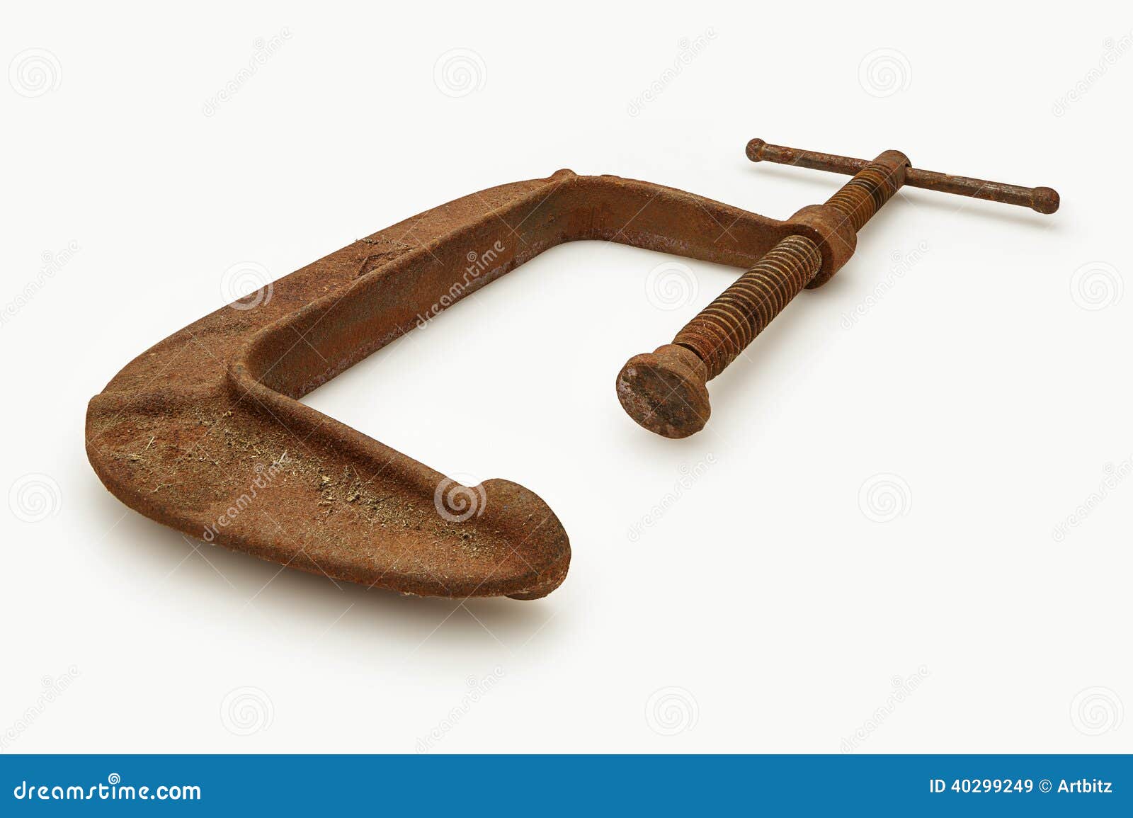 Rusty Old C-Clamp Isolated on White Stock Image - Image of stress ...