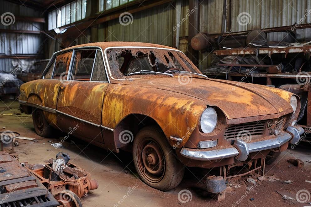 Rusty Old Car before Restoration Process Begins Stock Image - Image of ...