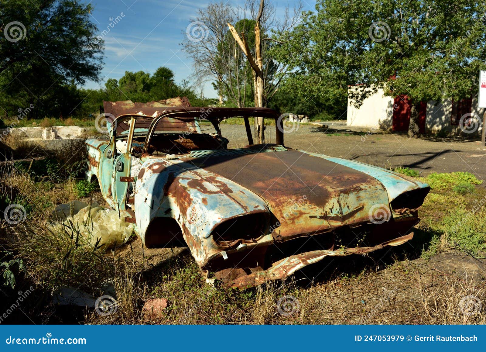 A Rusty Old Car Wreck Slowly Disintegrating Stock Image - Image of ...