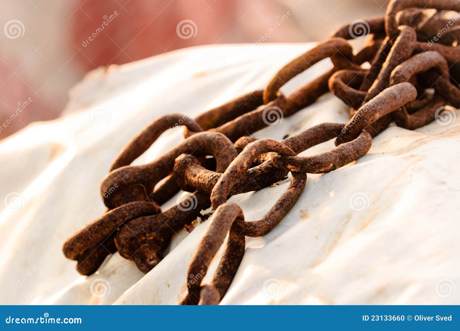 Rusty old chains of a boat stock photo. Image of metal - 23133660