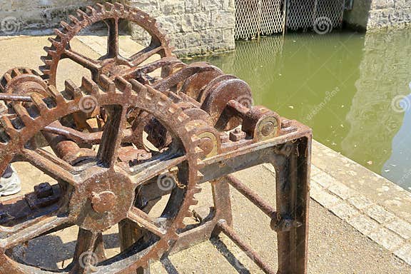 Rusty Old Cog Wheels and Pulleys Stock Image - Image of cogs, machine ...