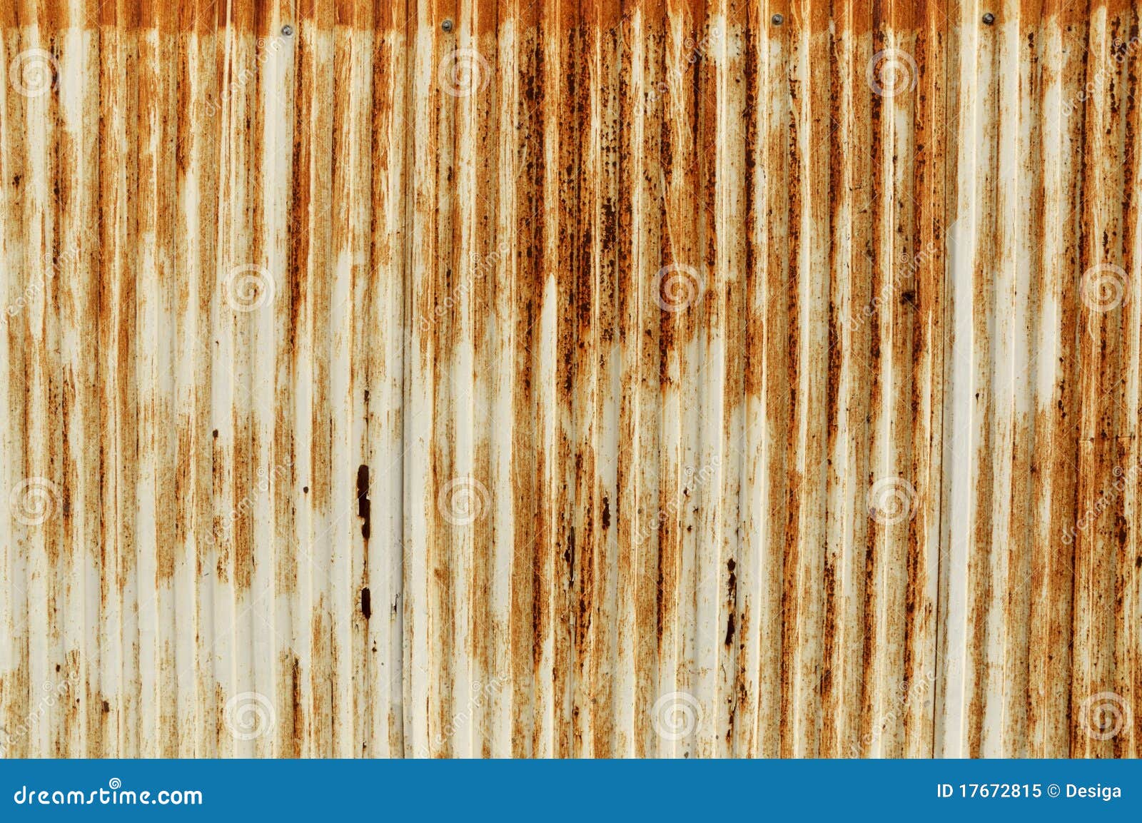 Rusty Old Corrugated Iron Fence Stock Image - Image of rough, metallic ...