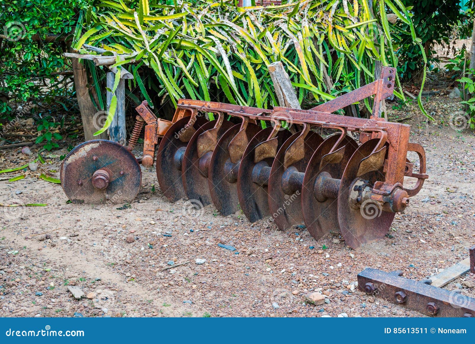 Rusty Old Disc Harrow, Agricultural Tool Stock Image - Image of ...
