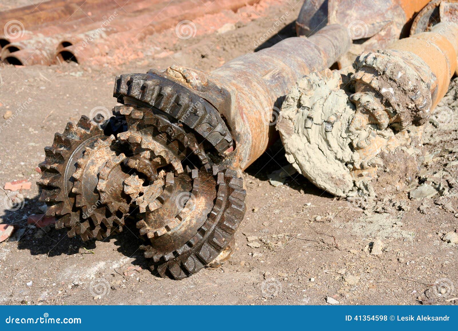 Rusty Old Drilling Bit Caked with Mud and Dirt Stock Photo - Image of ...