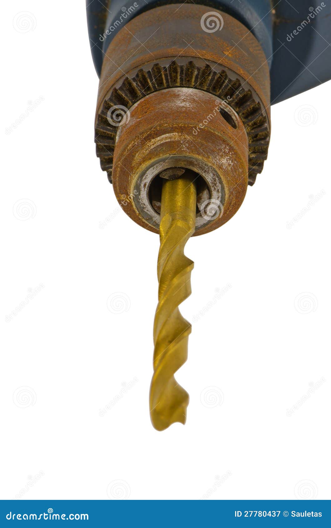 Rusty Old Electric Drill Golden Bit Closeup Stock Image - Image of ...
