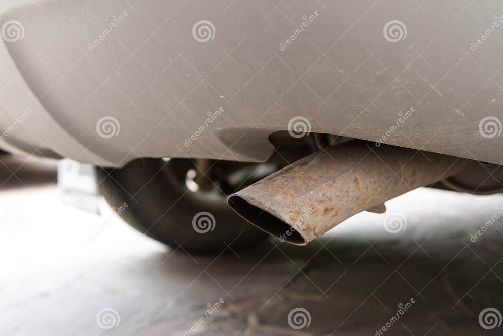Rusty and old exhaust pipe stock photo. Image of auto - 126789700