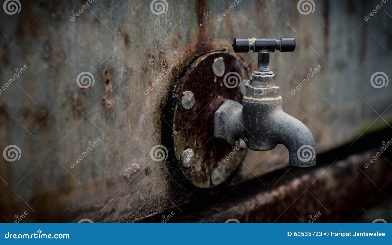 A rusty old faucet stock image. Image of blue, plumbing - 60535723