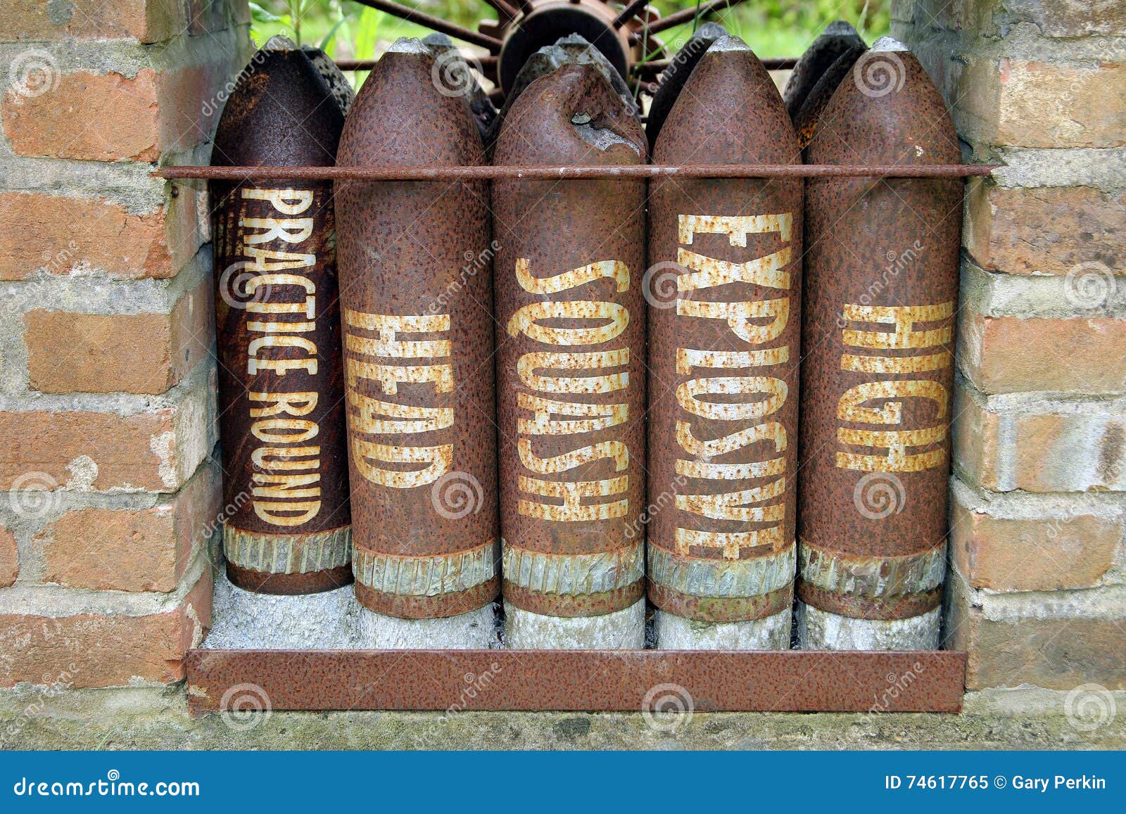 Rusty Old High Explosive Squash Head HESH Tank Shells Stock Image ...