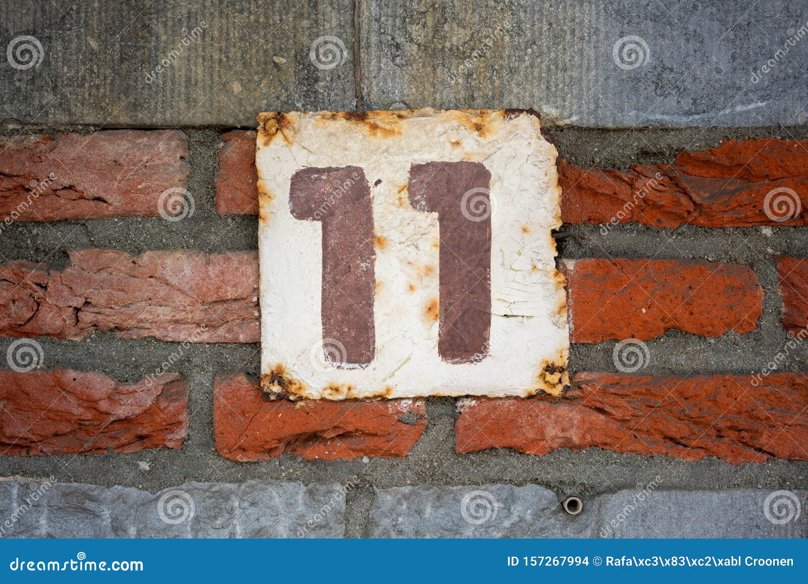 House number 11 stock photo. Image of sign, numerals - 157267994