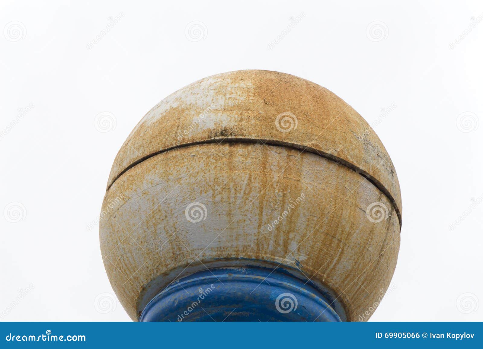 A rusty old iron ball stock photo. Image of rust, white - 69905066