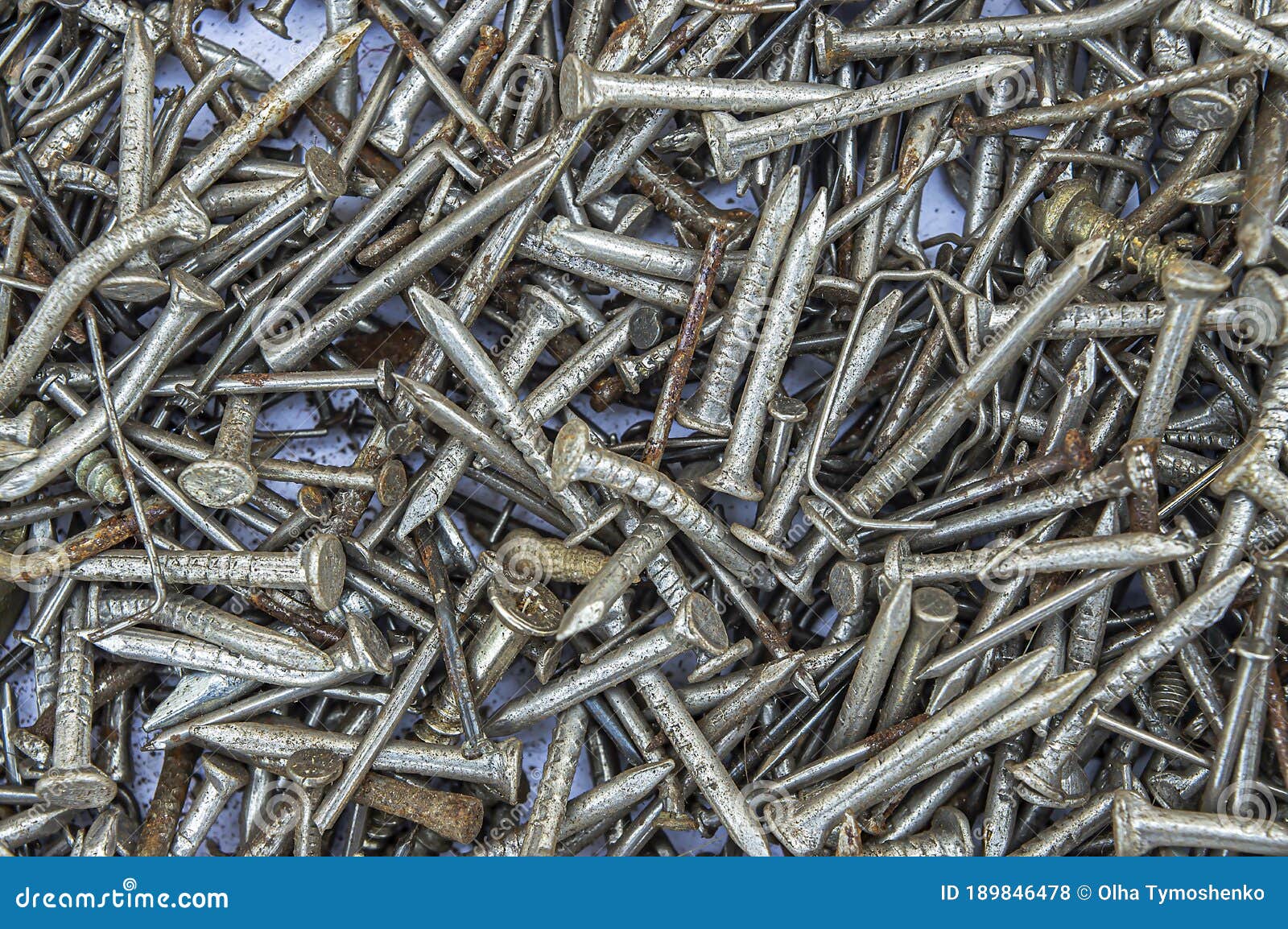 Rusty Old Iron Nails Texture Close Up Stock Photo - Image of knob, east ...