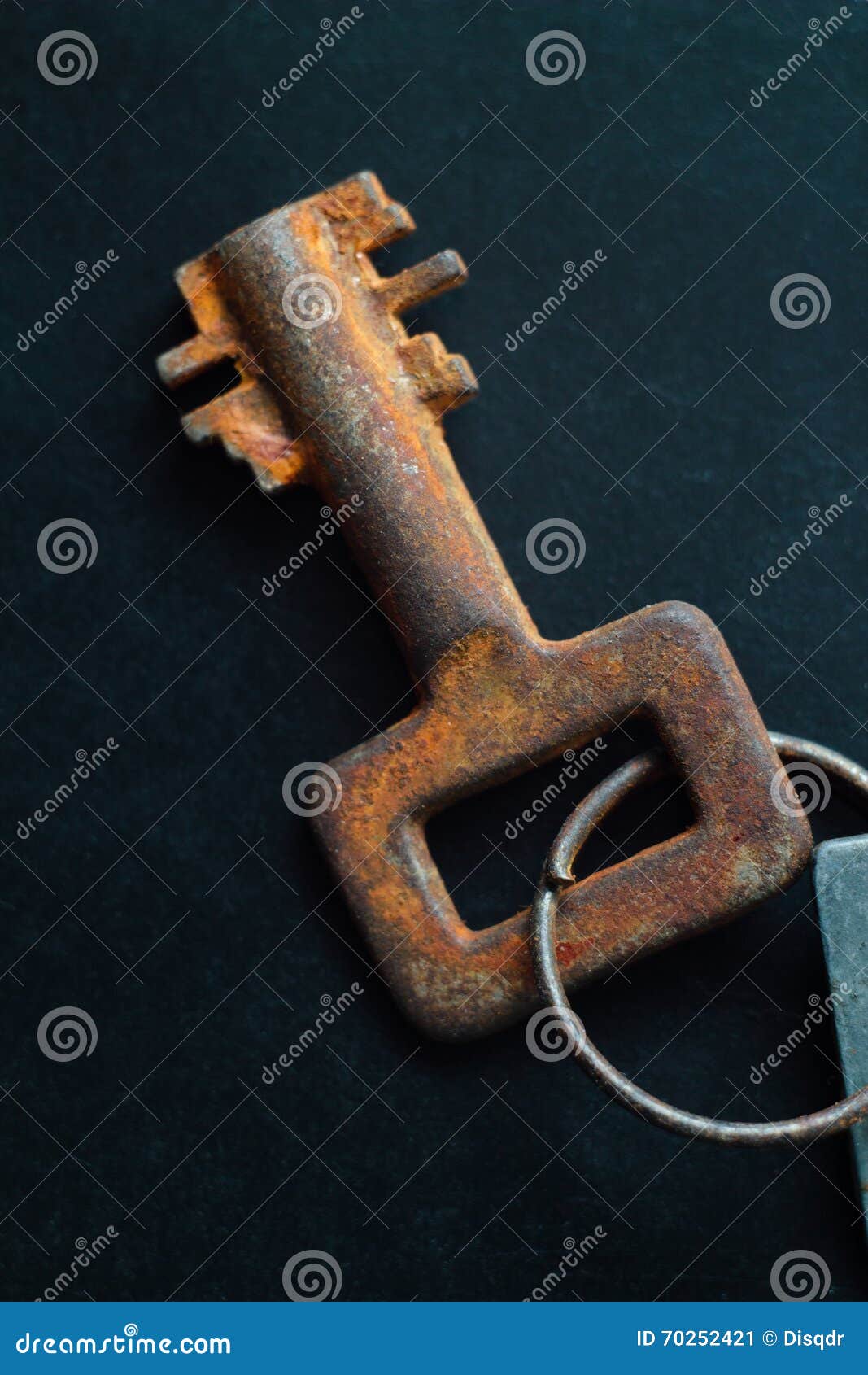 Rusty Old Key on Dark Background Stock Image - Image of antique, retro ...
