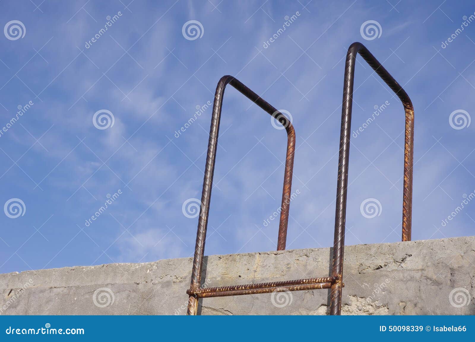 Rusty old metal ladder stock image. Image of stairway - 50098339