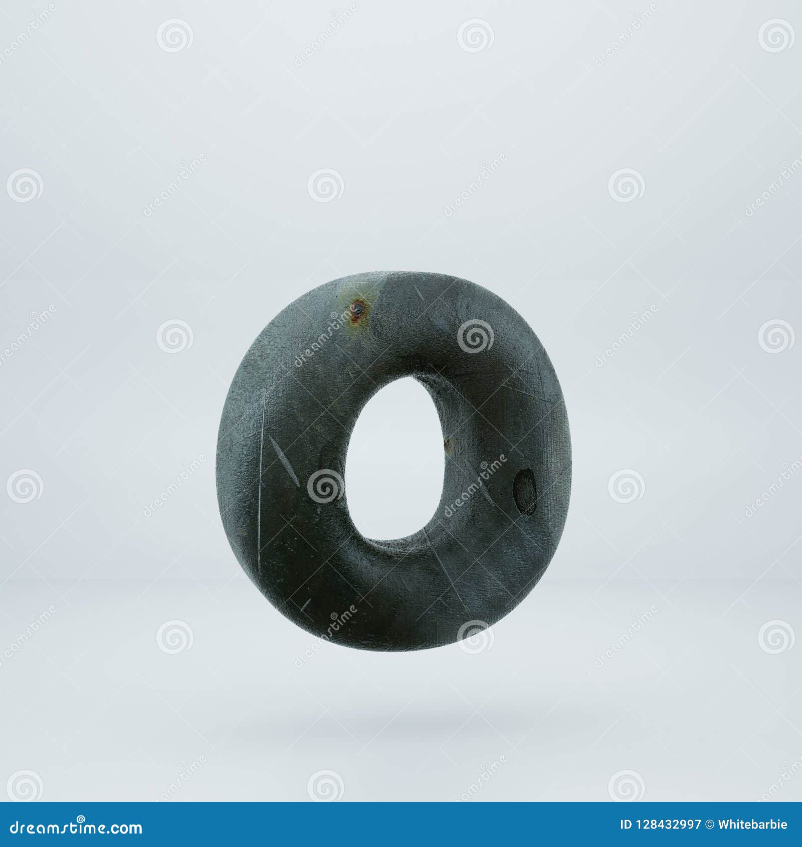 Rusty Old Metal Letter O Lowercase Isolated on White Background Stock ...