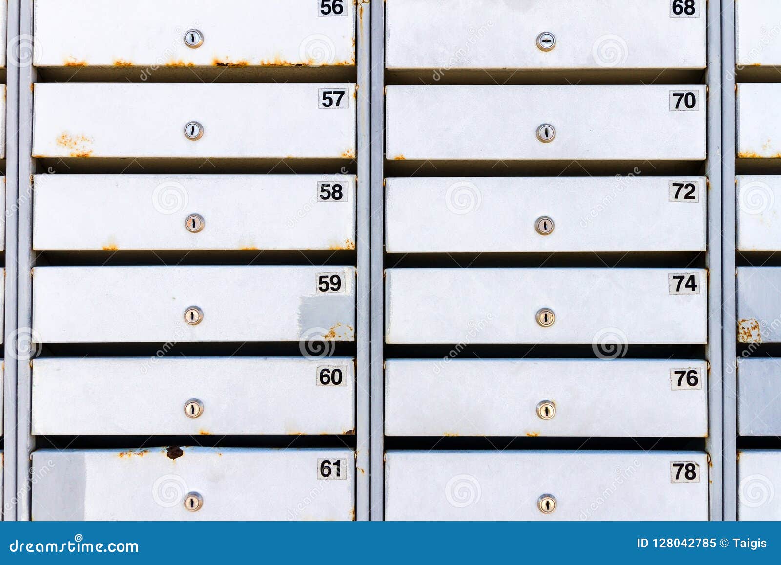 Metal Mailboxes With Numbers. Apartment Numbers On Mailboxes. Vertical ...