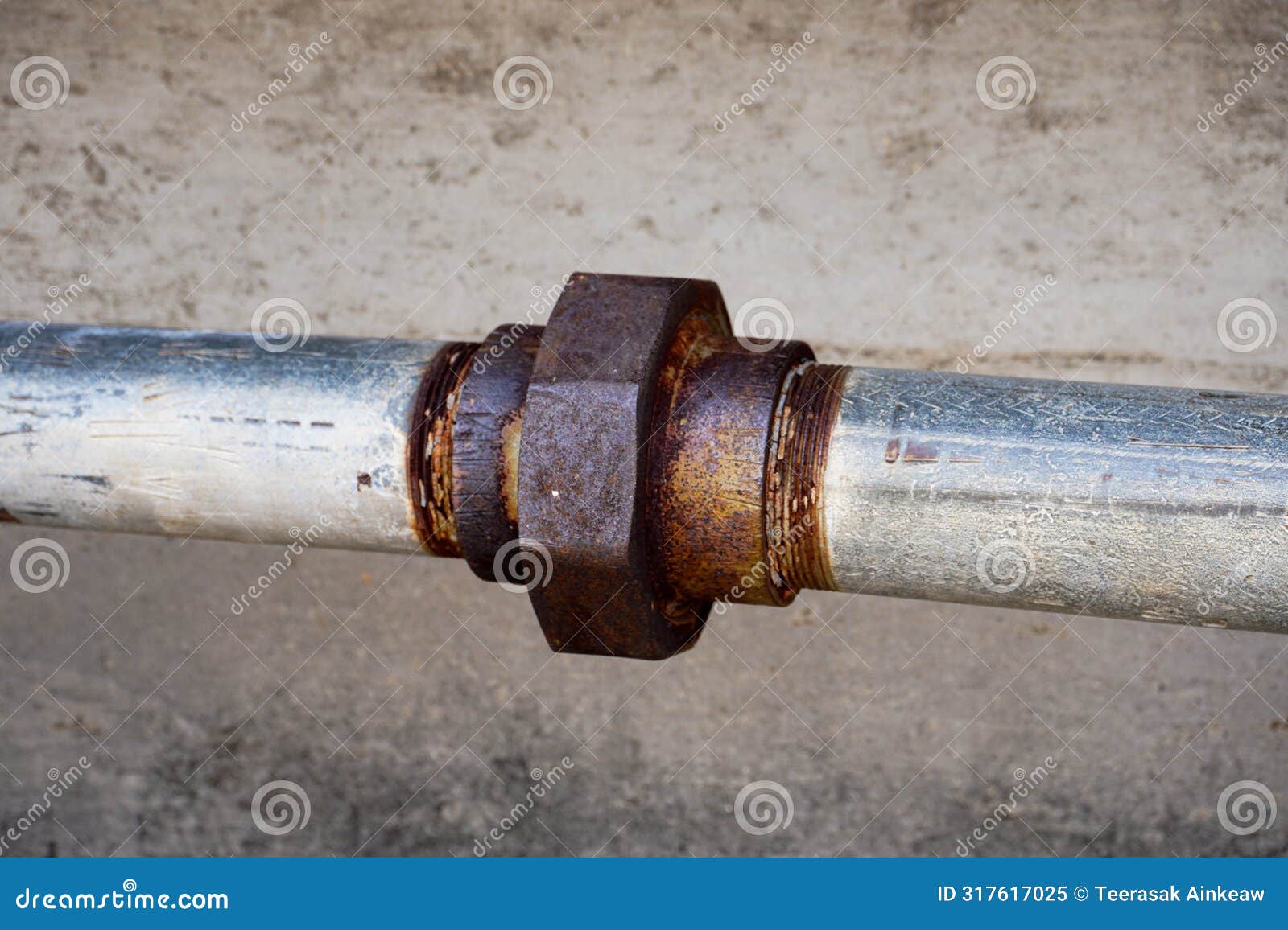 Rusty Old Metal Pipe with Valve and Bolt Stock Image - Image of fixture ...