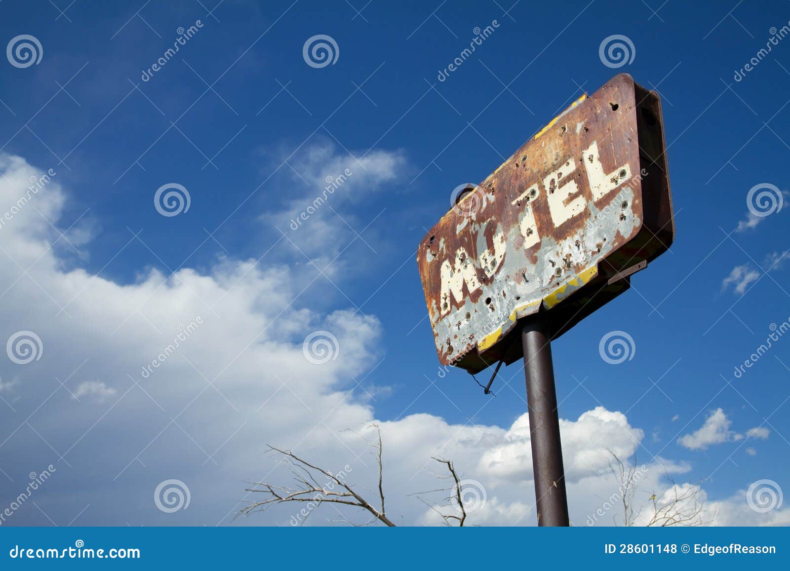 Rusty Old Motel Sign stock photo. Image of tree, prairie - 28601148