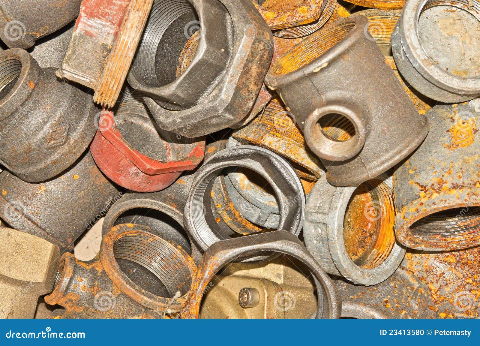 Rusty old pipe fittings stock photo. Image of manufacture - 23413580